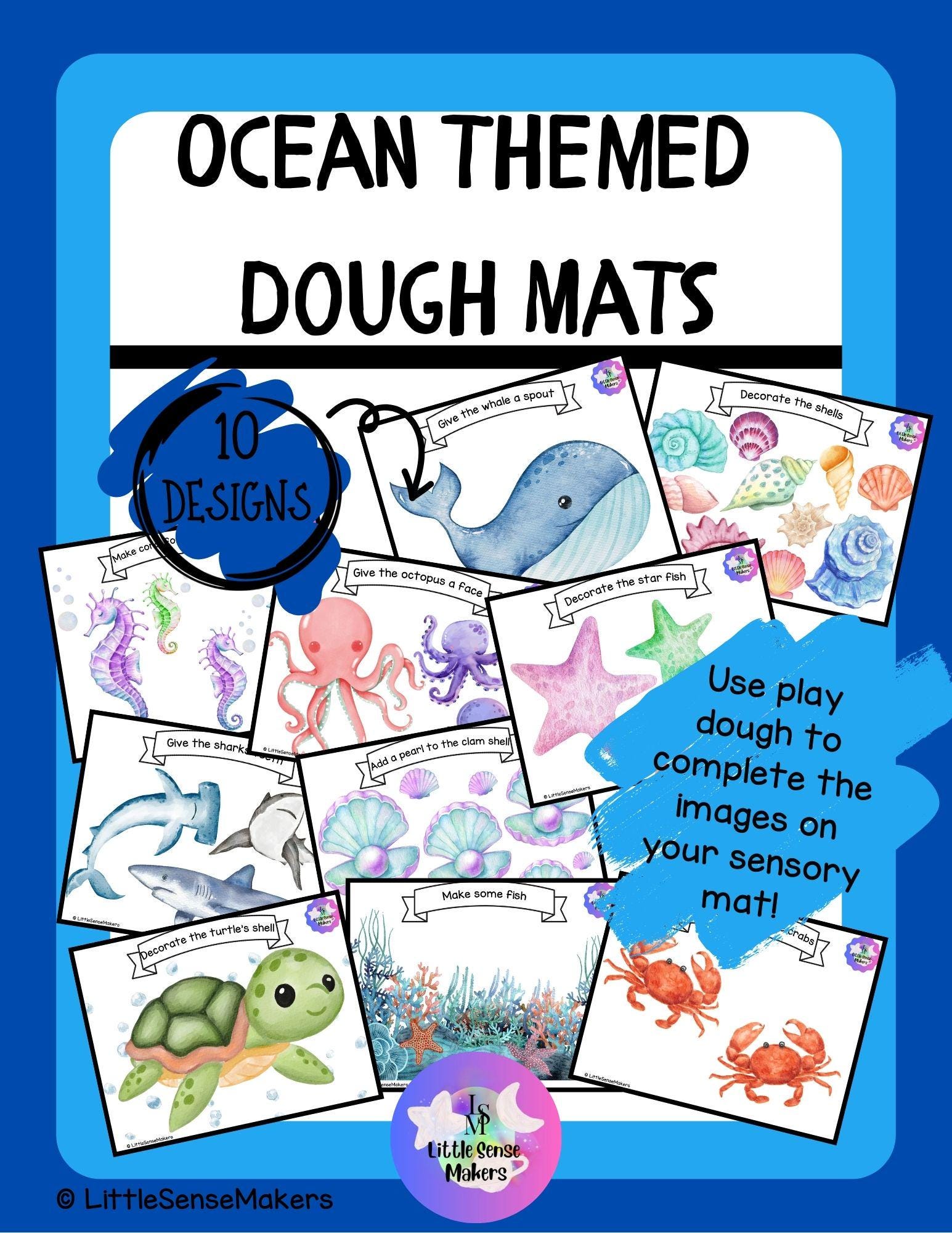 Ocean Themed Dough Mats | Play Dough Mats | Sensory Activity | 10 Play ...